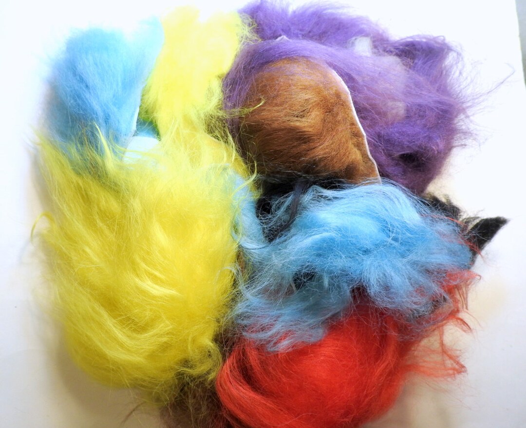 Troll Hair Wig Replacement 5 Oz. SCRAP Colors Trimmings Lot Natural ...