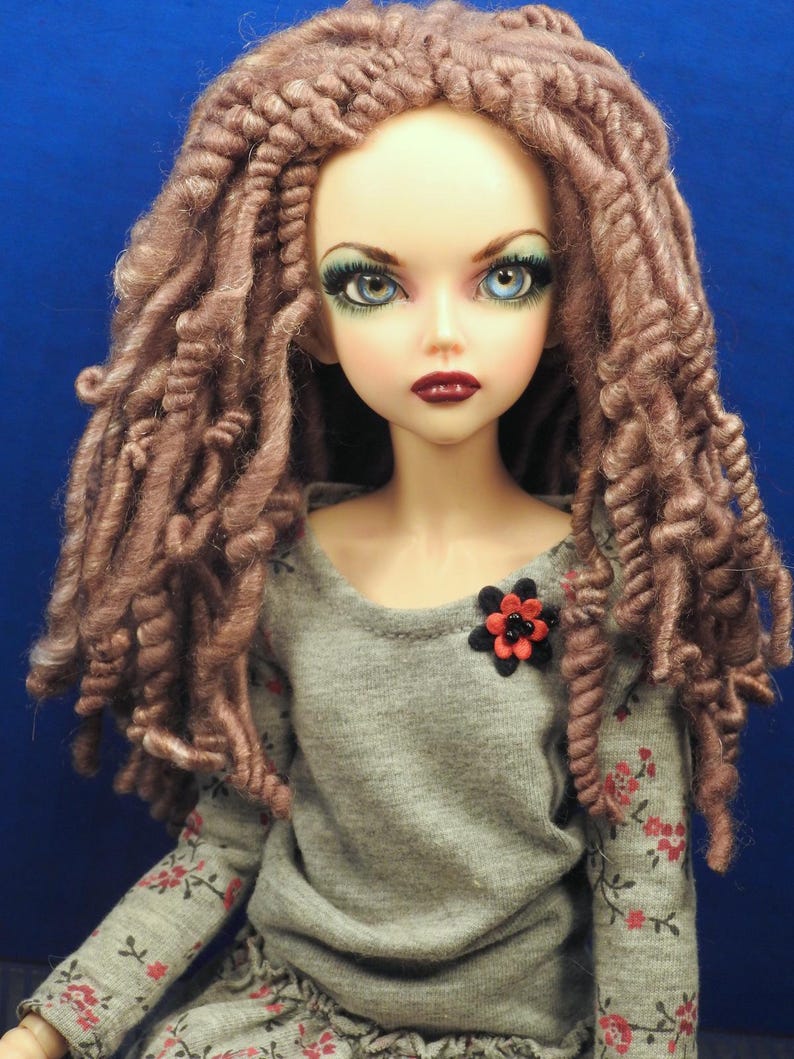 Hand Spun Wool Dreadlocks Dread Wig for BJD MSD Size 7 OOAK( 17.78 Cm ...