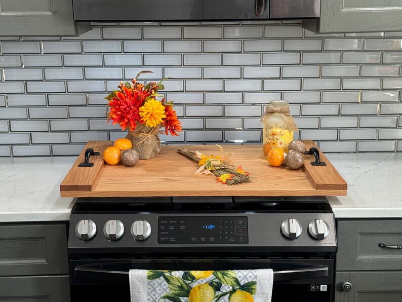 Oak Stove Top Cover | Noodle Board | Serving Tray - Etsy