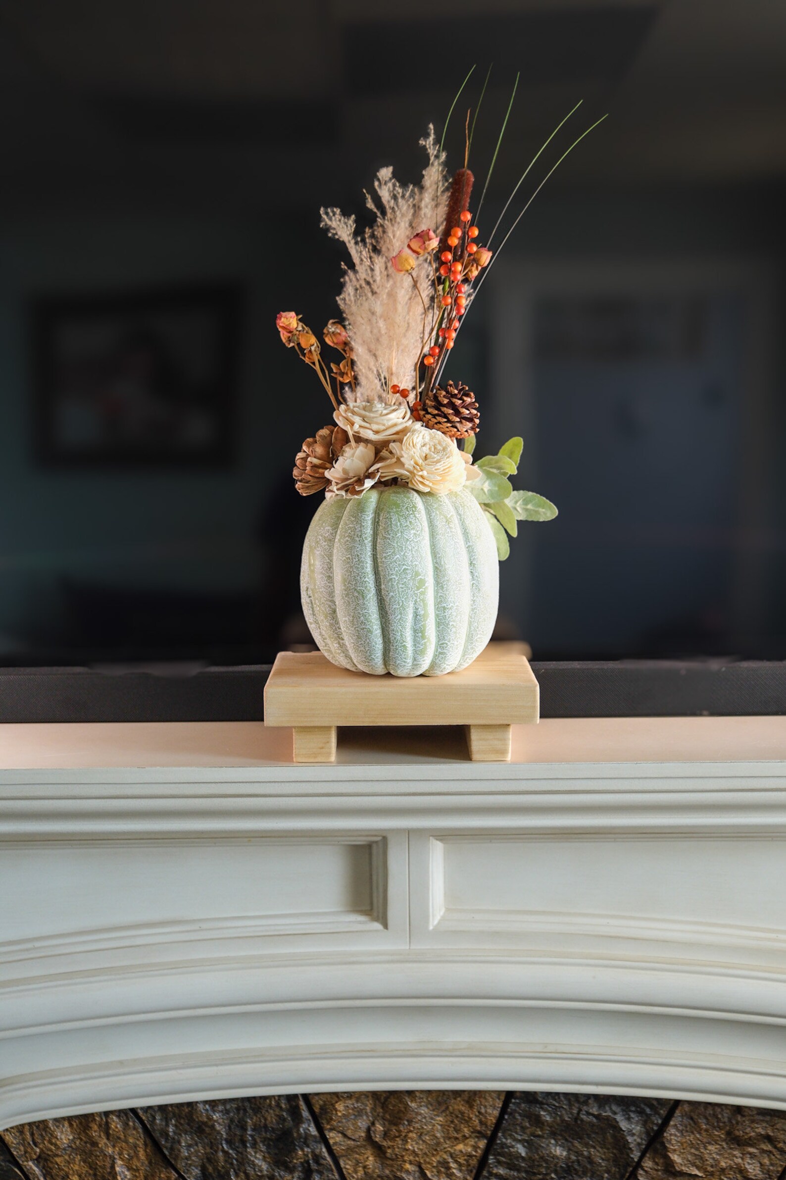 Rustic Poplar Wood Riser | Farmhouse Style Riser | Plant Stand | Wooden ...