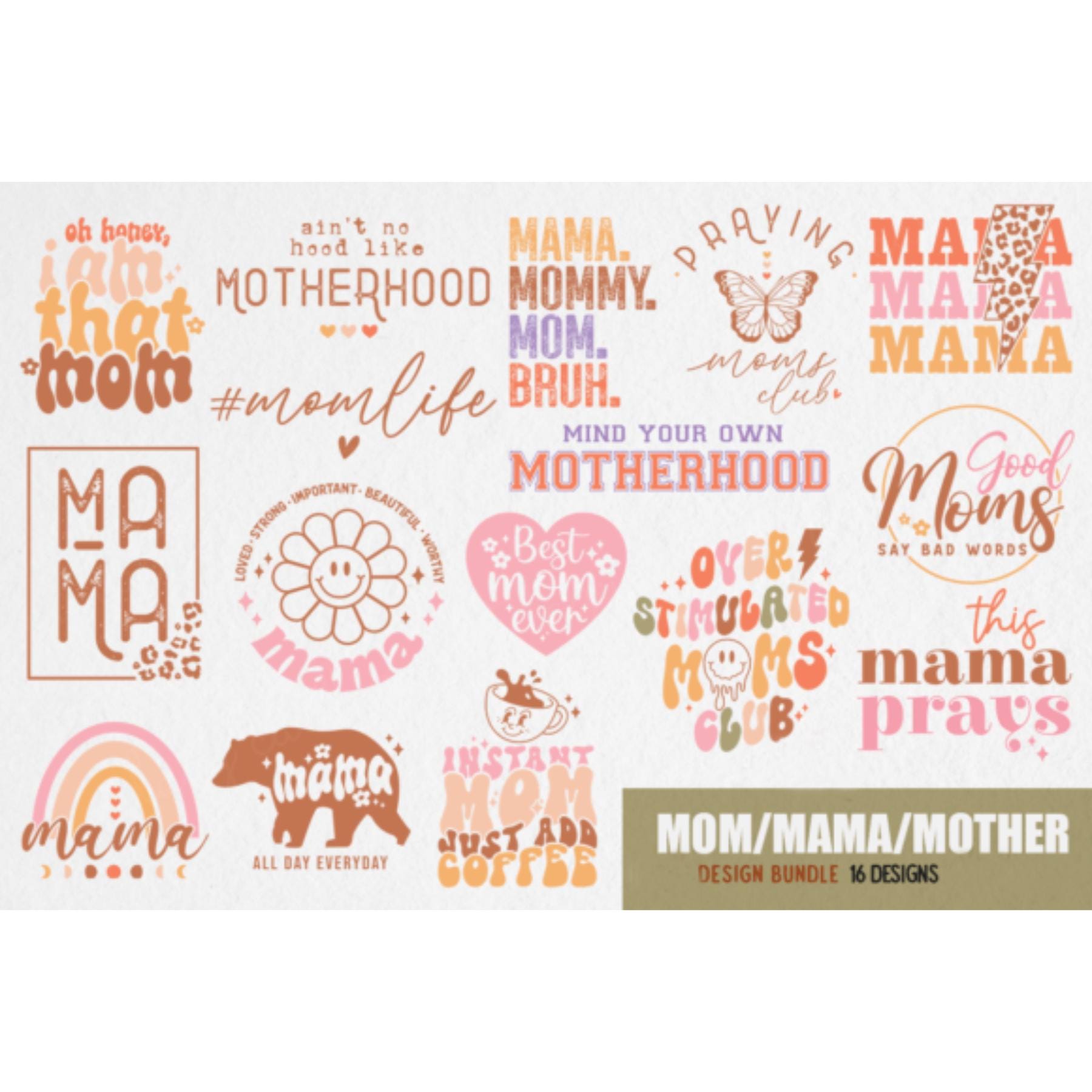 Bundle Mother's Day Design, Mama Png, Best Mom Ever Png, Funny Mom Png ...