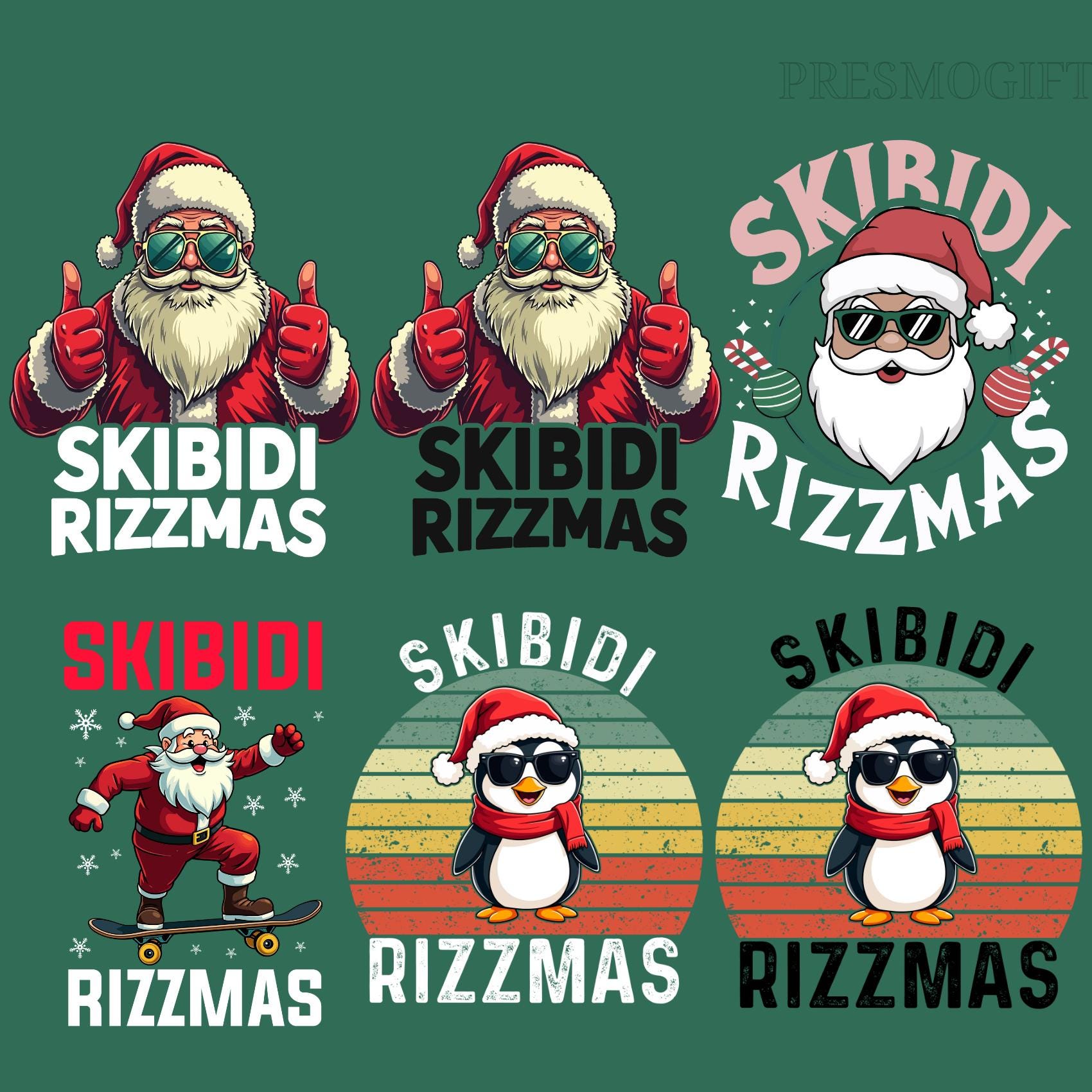 Bundle Rizzler Santa Claus Png, Merry Rizzmas PNG, Rizz the Season PNG ...