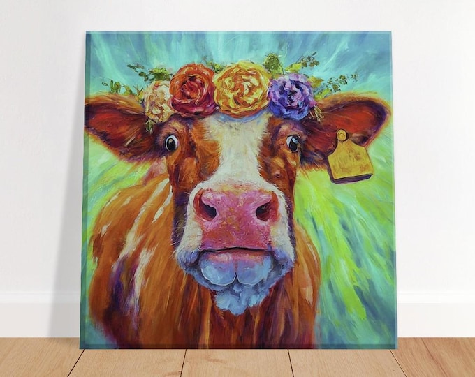 Buy Miranda the Cow PRINT, Floral Cow, Floral Crown Cow Online in India ...