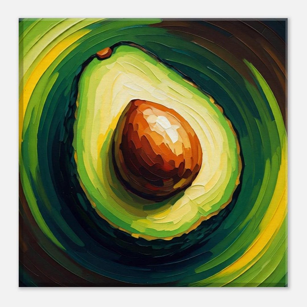 Avocado Art Canvas Print: Modern Kitchen Decor (20x20 Cm) - Etsy