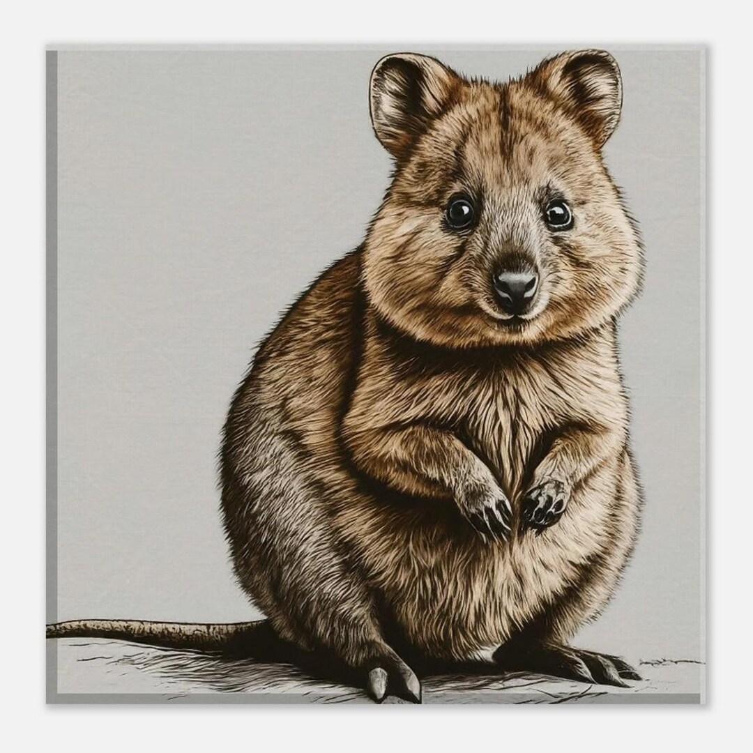 Quokka Print on Canvas 20x20 Cm | Quokka Gift | Australia - Etsy