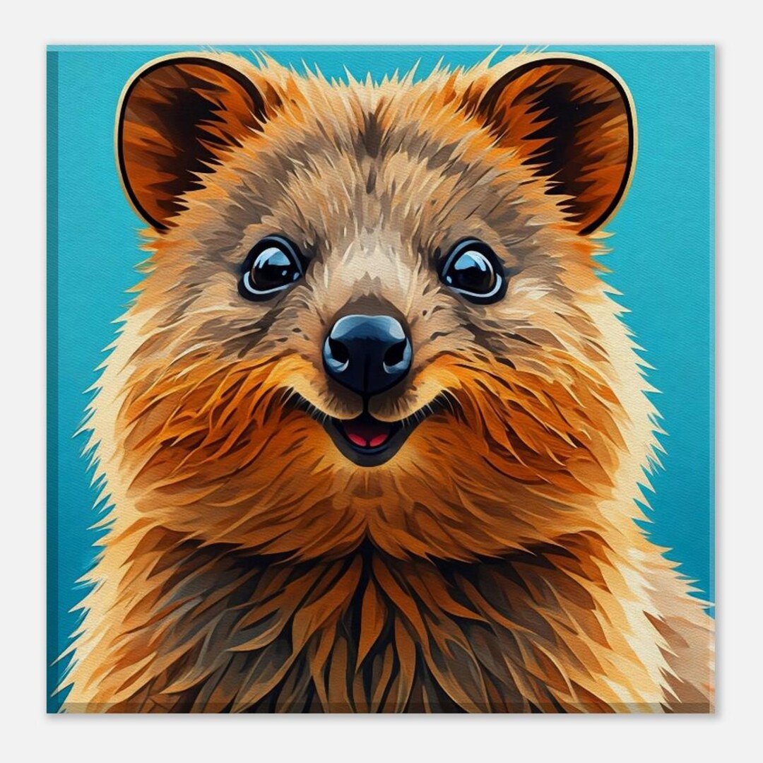Portrait of a Quokka on Canvas | Quokka Colorful | Gift | Quokka Art ...