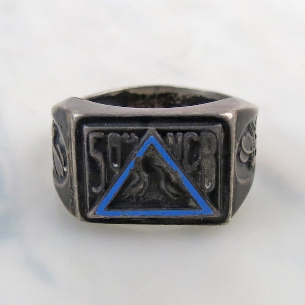 Sterling Silver Seabees Ring - Etsy