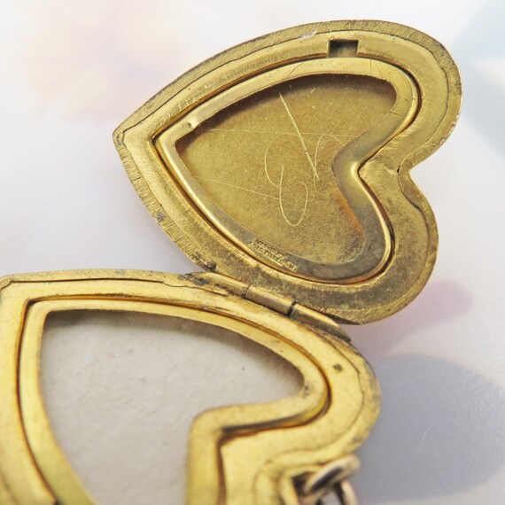 Vintage 1940s 10k gold filled puffy heart Locket pend… - Gem