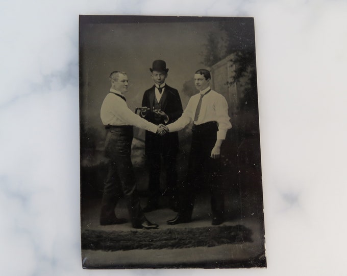 Antique 1880s Victorian Era Boxing Match Tintype Photo Image of Boxers ...