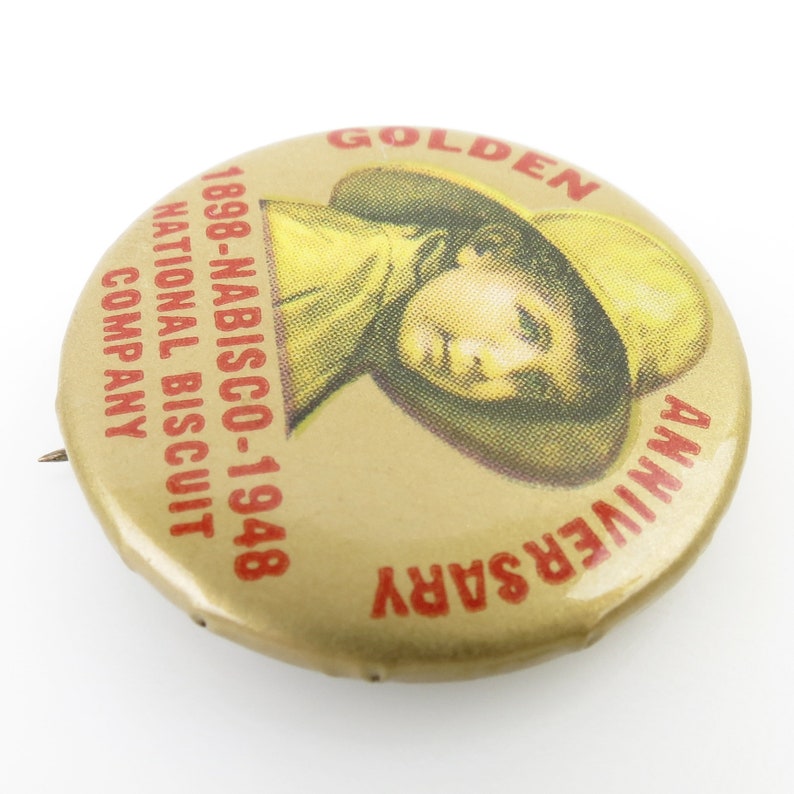 Vintage 1948 Nabisco Golden Anniversary National Biscuit Co. Pinback ...