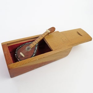 Miniature Vintage Carved Wood Mandolin Instrument With Abalone Bird ...