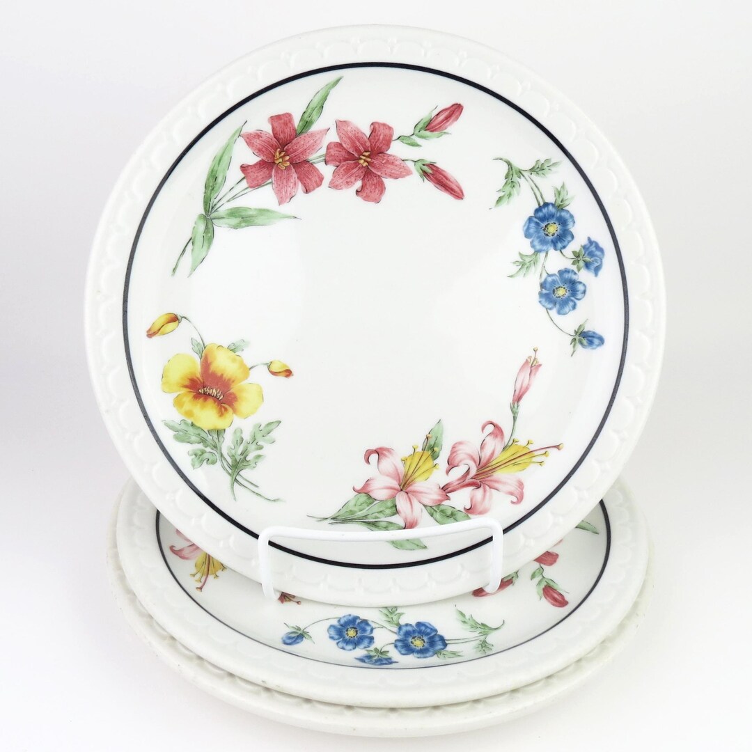 Set of 3 Prairie Mountain Wildflowers Pattern Plates for Southern ...