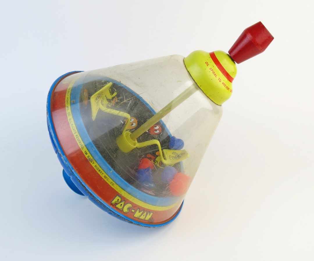 Vintage Pac Man Spinning Top Toy 1982 Bally Midway mfg co Ohio Art ...