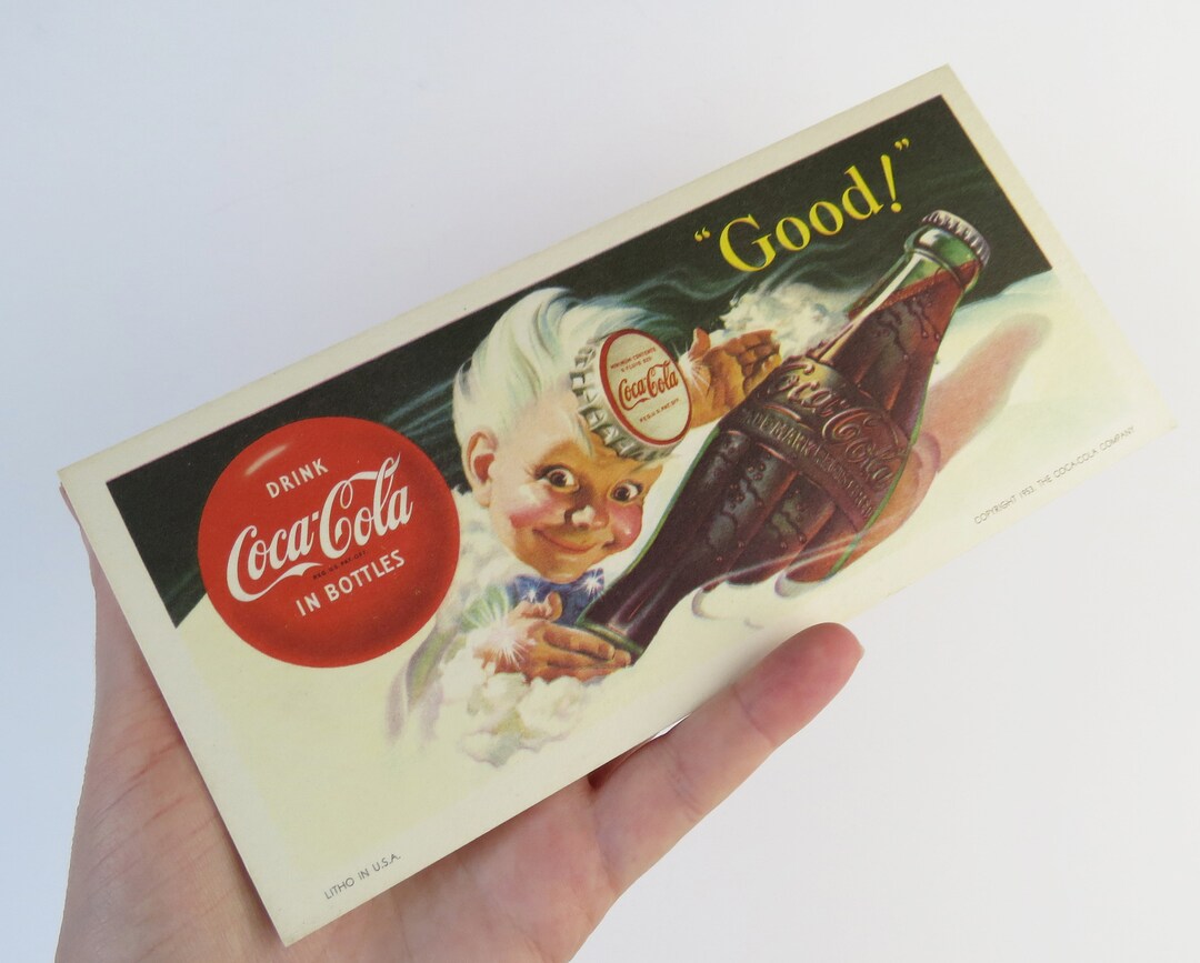 Mid Century 1953 Coca-cola Litho Ink Blotter Advertising Card With Sprite Boy Vintage Paper ...