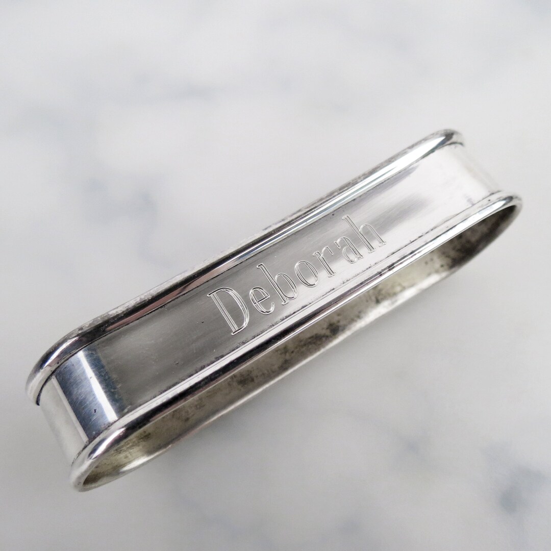 Gorham Sterling Silver Oval Vintage Napkin Ring Engraved Name Deborah ...