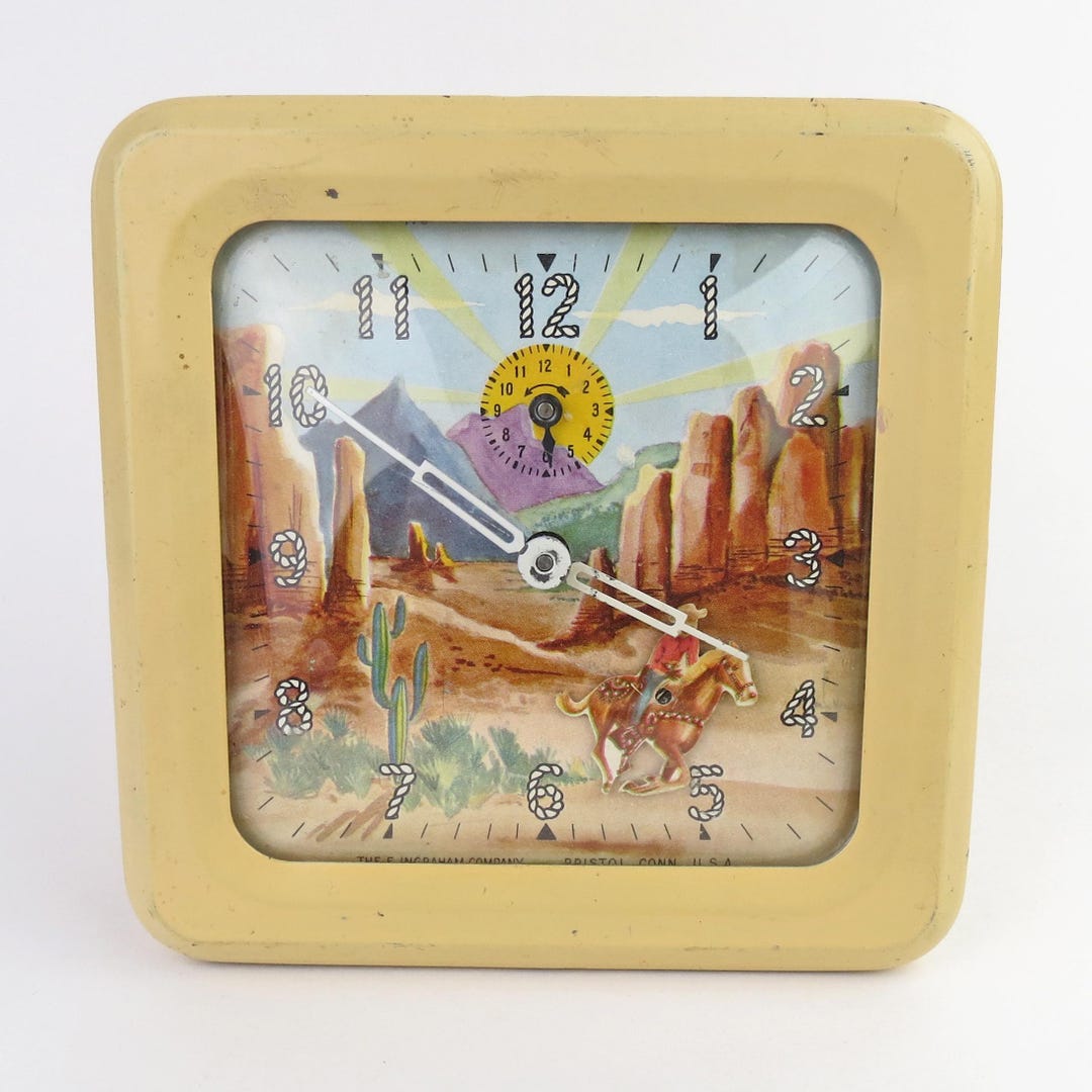 Vintage Ingraham Roy Rogers Clock - NON Working - Wound Too Tight ...