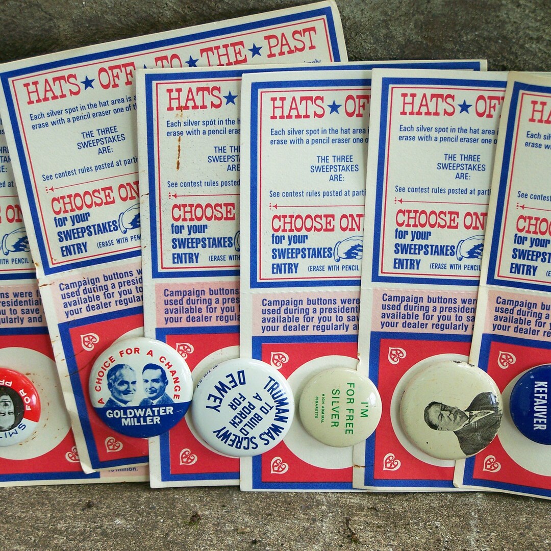 Set of 6 1970s Repro Political Campaign Buttons From Earlier Years - Etsy