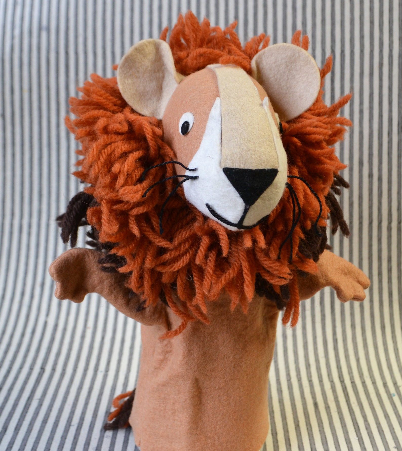Vintage Felt Lion Hand Puppet With Yarn Mane | Etsy