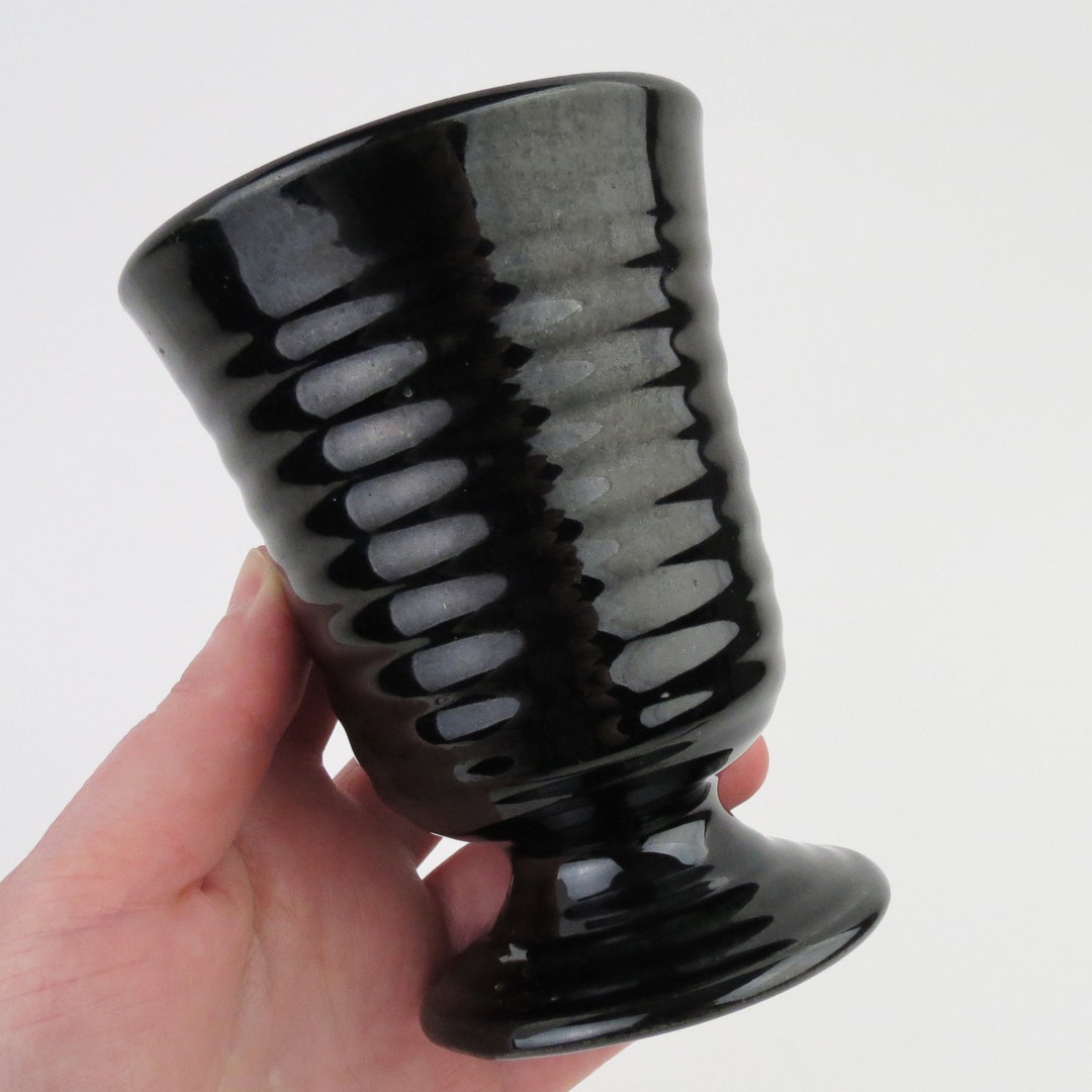 Rare Black Bauer Ringware Pottery 1950s Footed Goblet - Etsy
