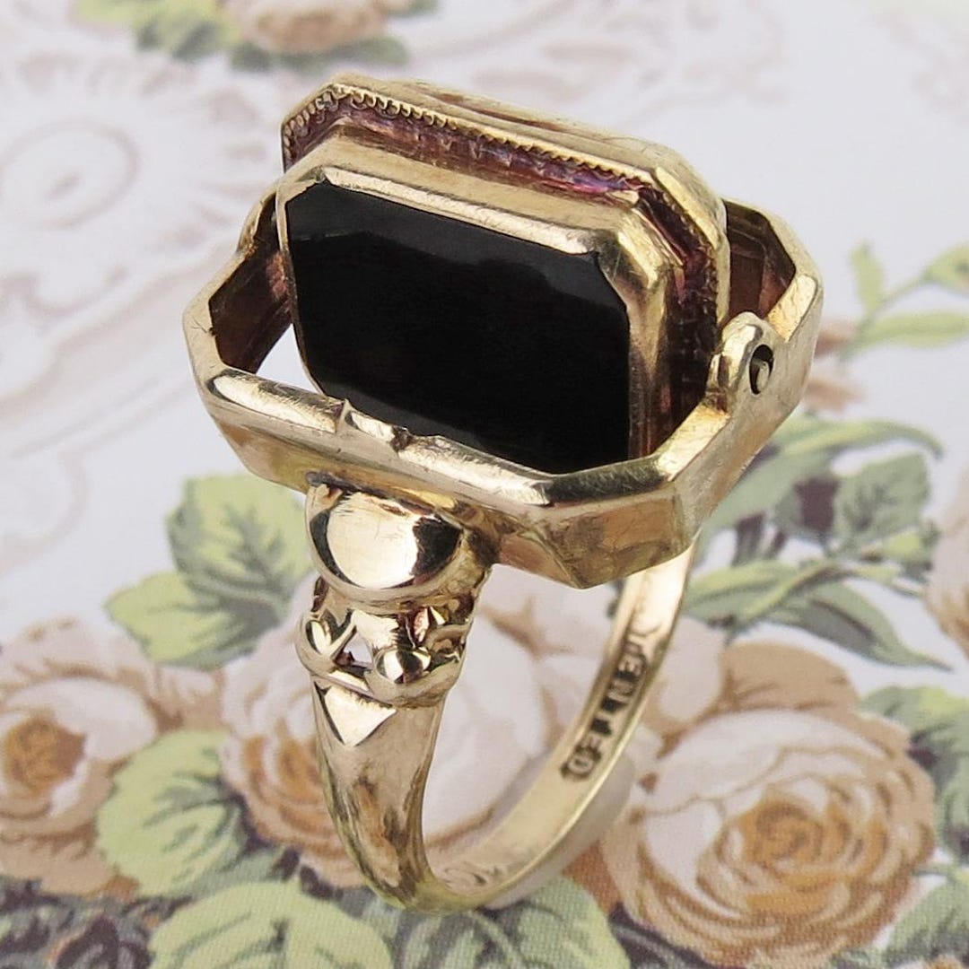Reversible 1930s Art Deco 10k Yellow Gold Black Onyx Shell Cameo ...