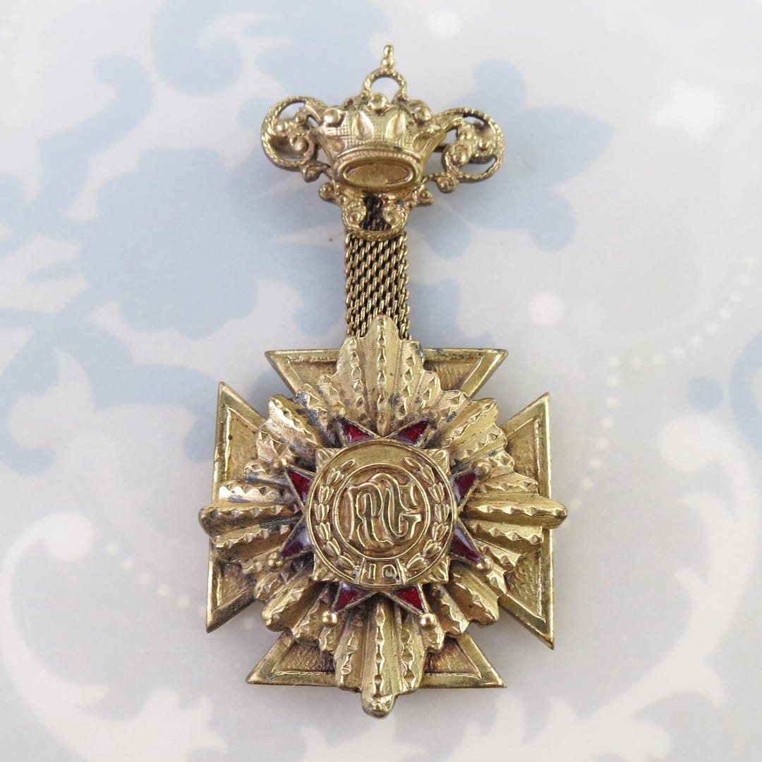 Vintage Order of the Provincial Guard Masonic Gold Filled Medal Pin W ...