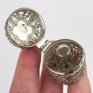 Victorian Sterling Silver Filigree Antique Thimble Holder Chatelaine ...