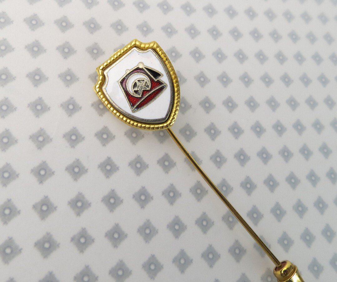Vintage Enamel Shriners Fez Stick Pin With Crescent Moon and - Etsy