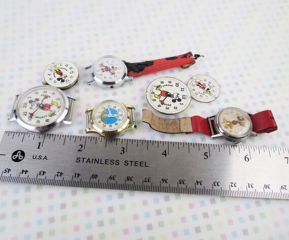 Lot of 7 vintage Walt Disney wrist watch faces Mickey… - Gem