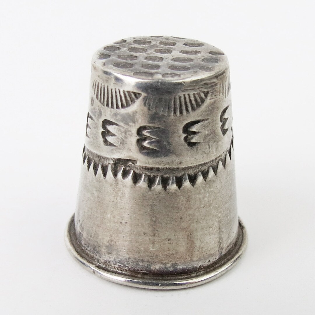 Native American Vintage Sterling Silver Thimble With Stamped Design - Etsy