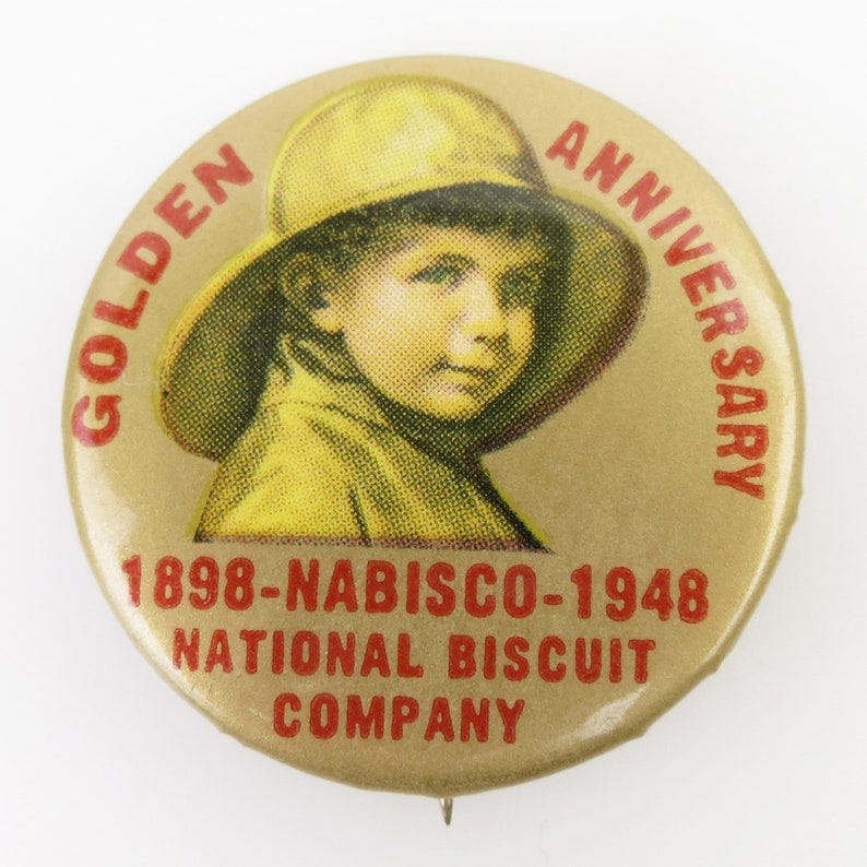 Vintage 1948 Nabisco Golden Anniversary National Biscuit Co. Pinback ...