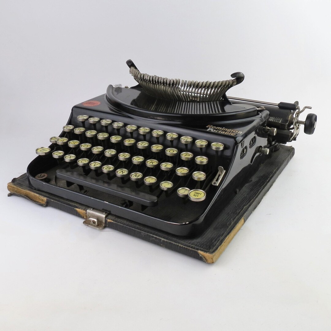 Antique 1920s Remington Black Portable Typewriter With Unique Folding ...
