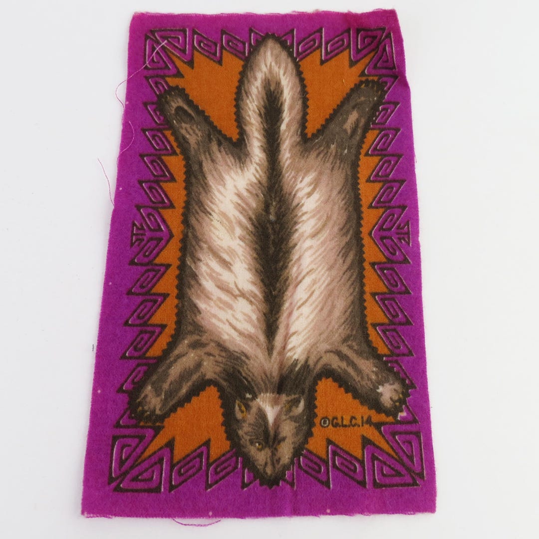 Antique 1910s Animal Pelt Tobacco Felt Flannel Rug Inserts - Tobacciana ...