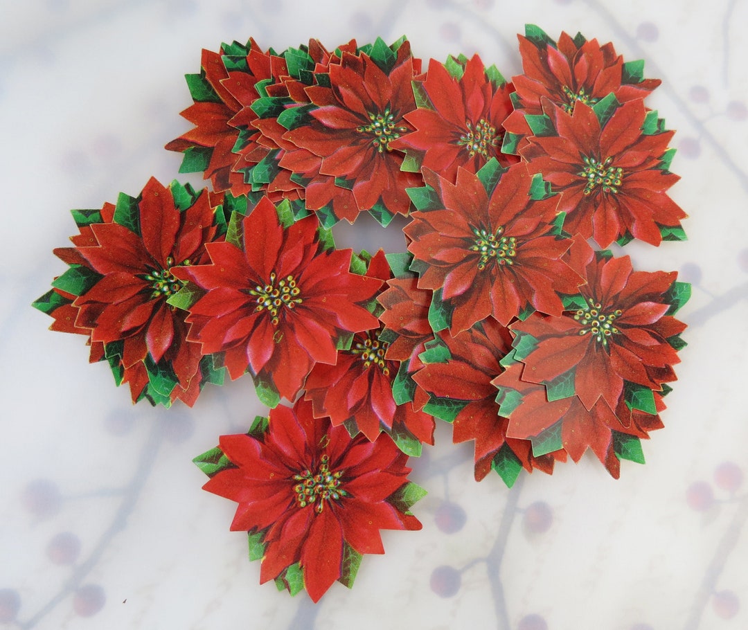 Lot of 20 Vintage 1950s Christmas Poinsettia Gummed Decals for ...