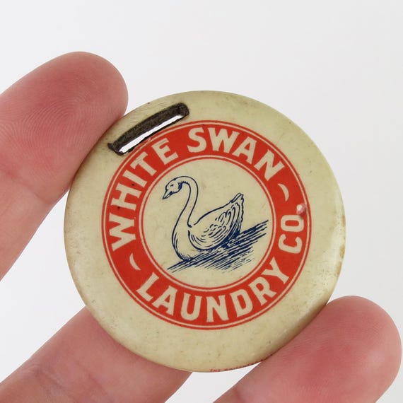 Antique 1900s White Swan Laundry Co. advertising cell… - Gem