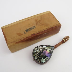 Miniature Vintage Carved Wood Mandolin Instrument With Abalone Bird ...