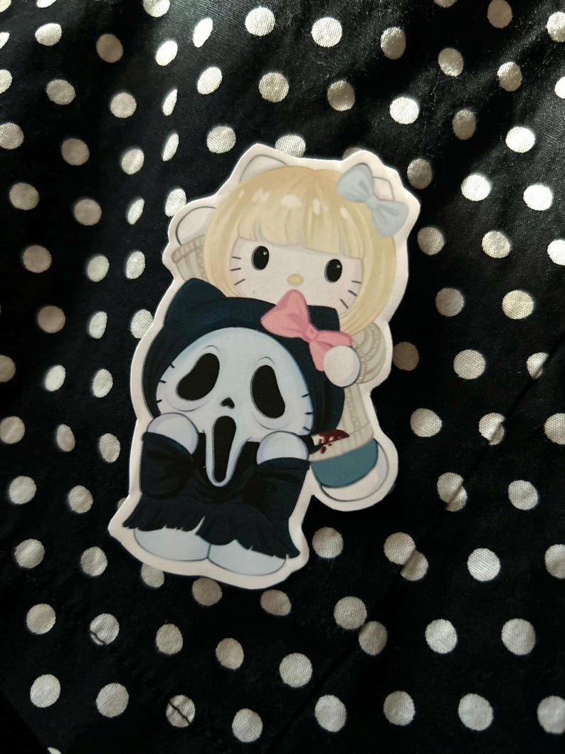 Hello Kitty Ghost Face Sticker - Etsy