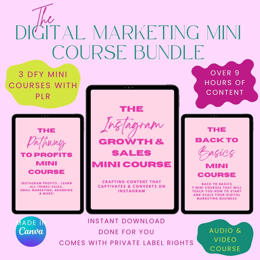 Faceless Digital Marketing Course Bundle Mini Canva Course Instagram ...