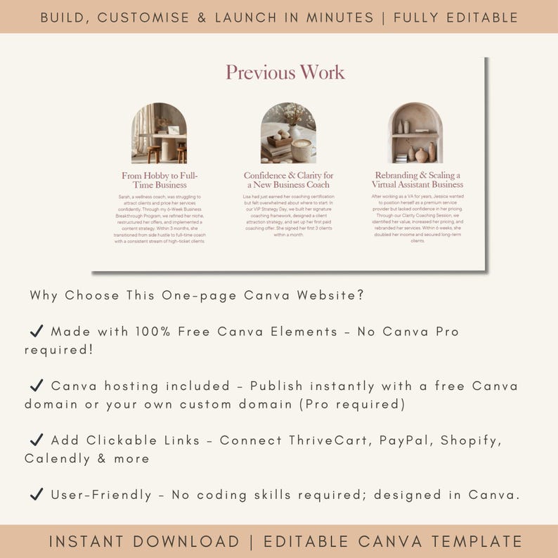 Neutral Canva One-page Website Template for Coaches, Consultants ...