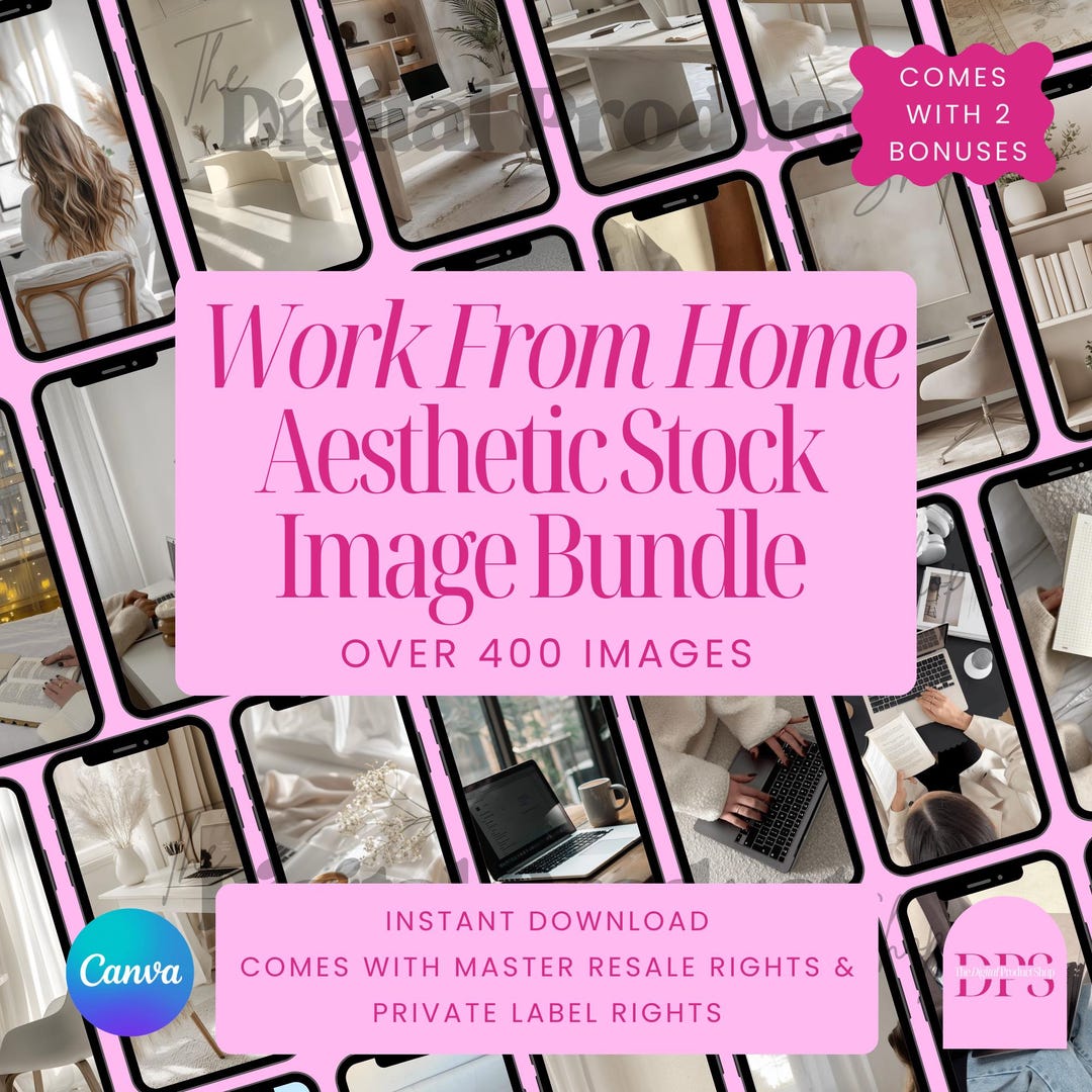 Work From Home Faceless Aesthetic Lifestyle Stock Photos Bundle | 400 ...