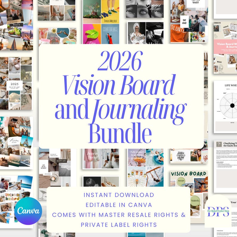2026 Digital Vision Board Kit, Mood Board, Goal Setting, Manifestation ...