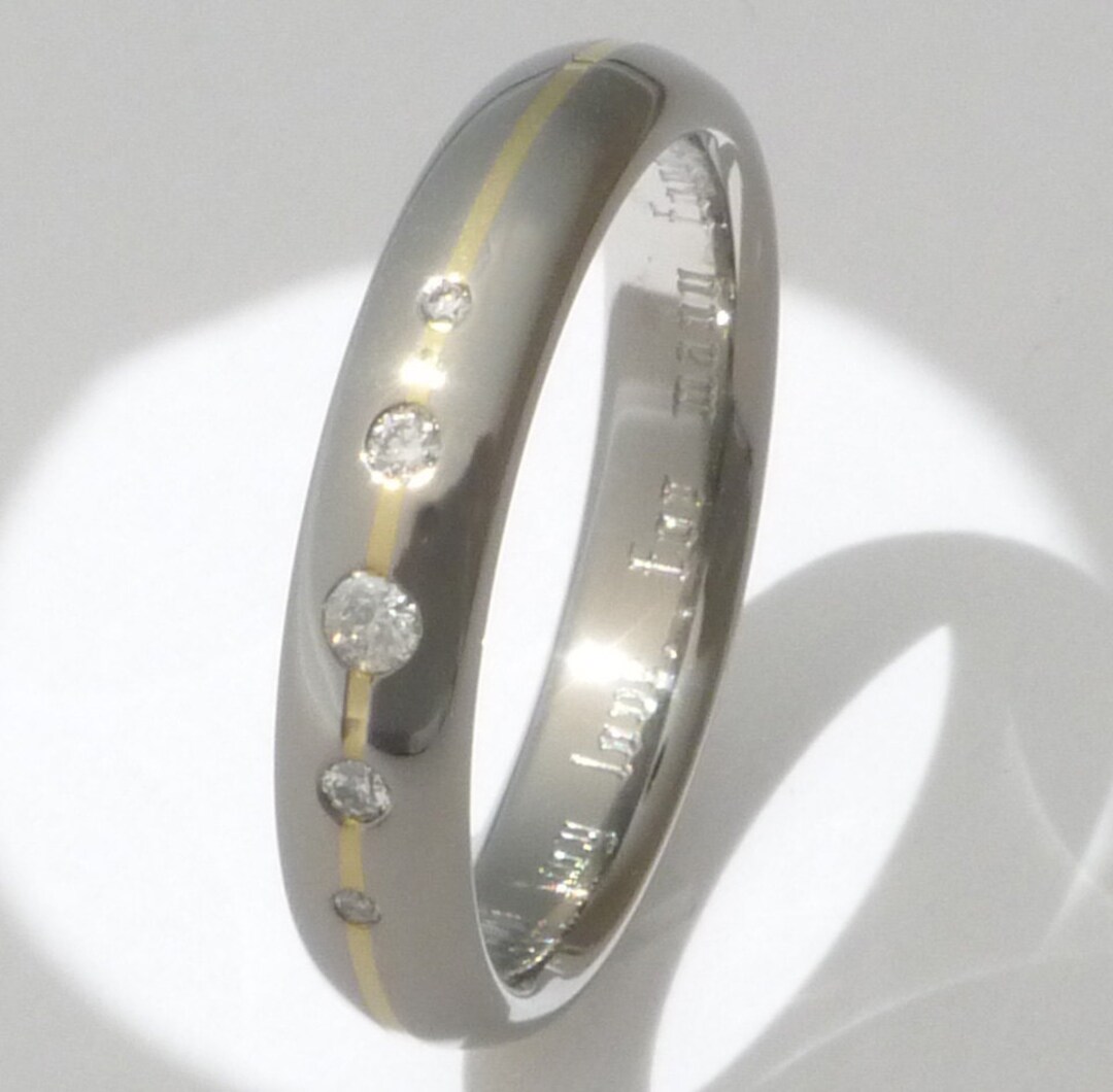 Titanium Gold Engagement Ring With Diamonds Diamond and Precious Metal ...