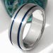Thin Blue Line Titanium Ring Handcrafted Titanium Wedding Ring or ...