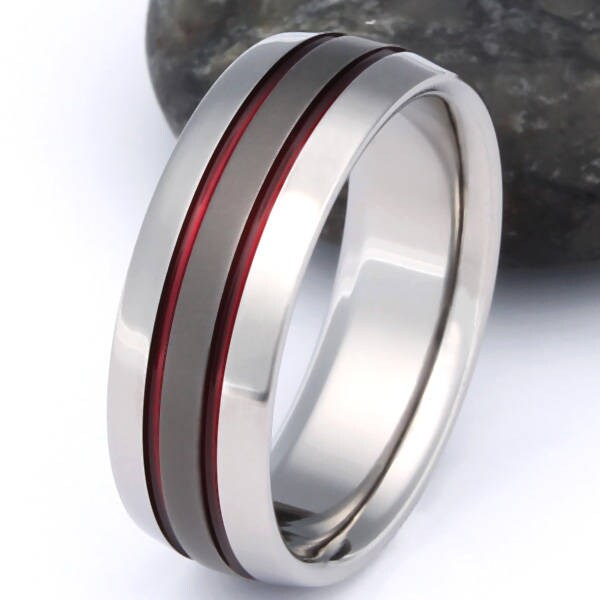 Firefighter Wedding Ring - Etsy
