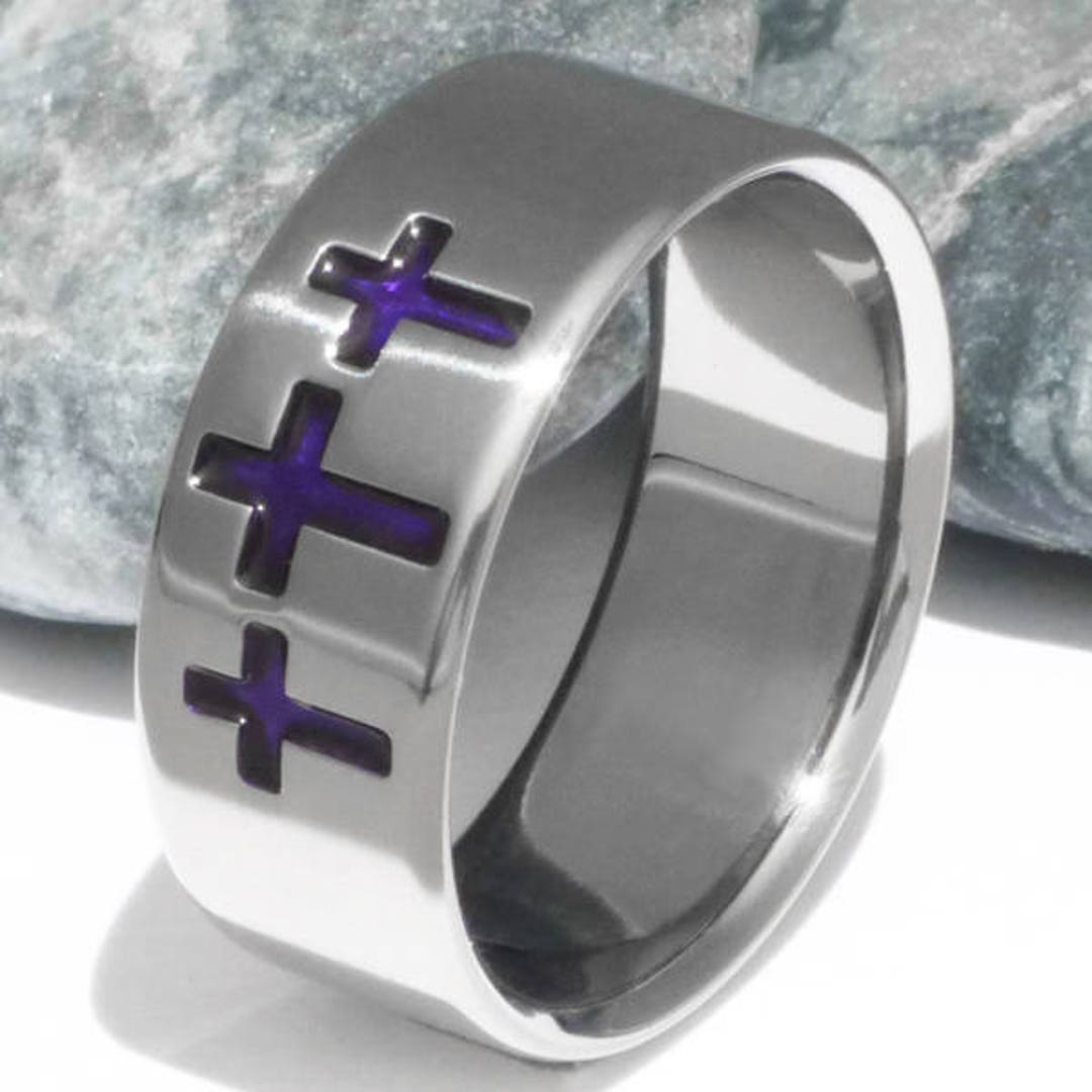 Titanium Christian Wedding Band Holy Trinity Band Three - Etsy