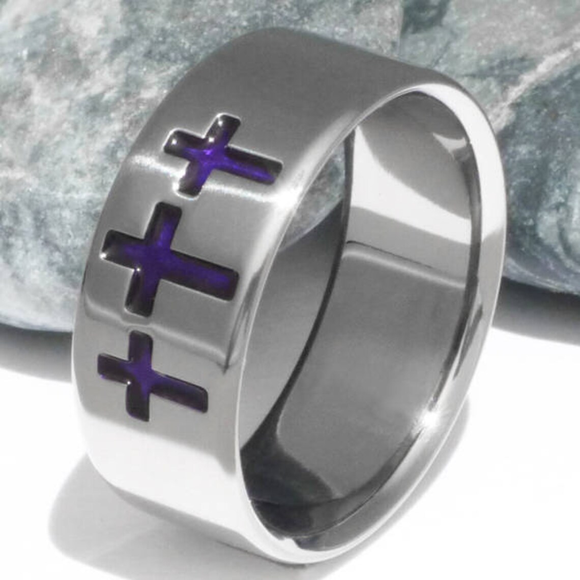 Titanium Christian Wedding Band Holy Trinity Band Three - Etsy
