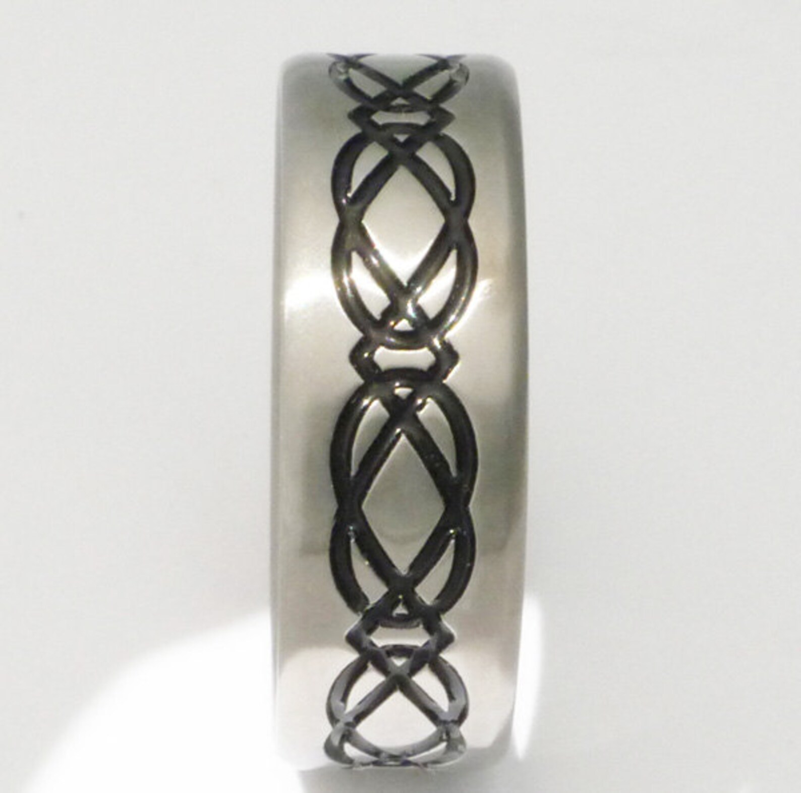 Titanium Irish Celtic Wedding Band Celtic Knot Ring Black Infinity Knot ...