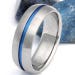 Thin Blue Line Titanium Wedding Band Set Matching Blue Rings - Etsy