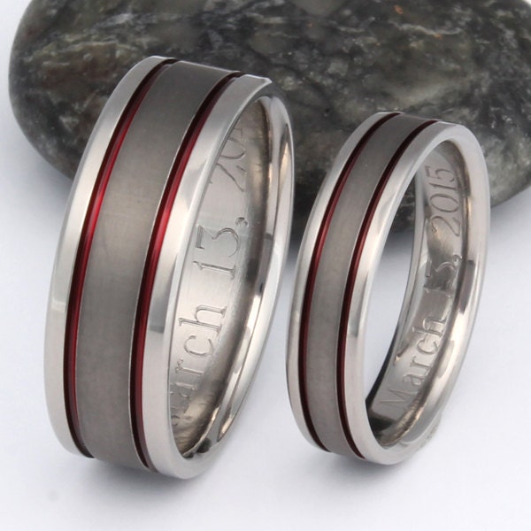 Firefighter Wedding Ring - Etsy