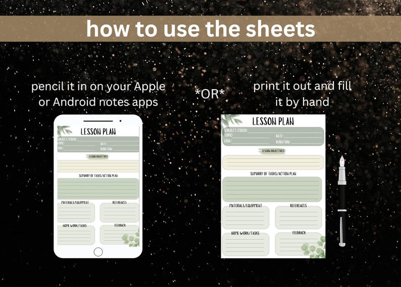 Light Green Lesson Plan Template: Printable School Planner (PDF, PNG ...