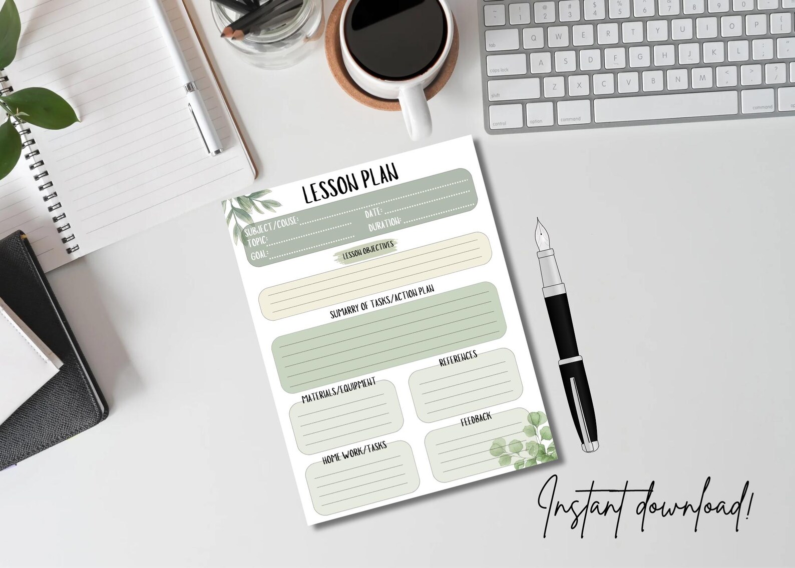 Light Green Teachers Lesson Plan Template Daily Lesson Plan Organizer ...